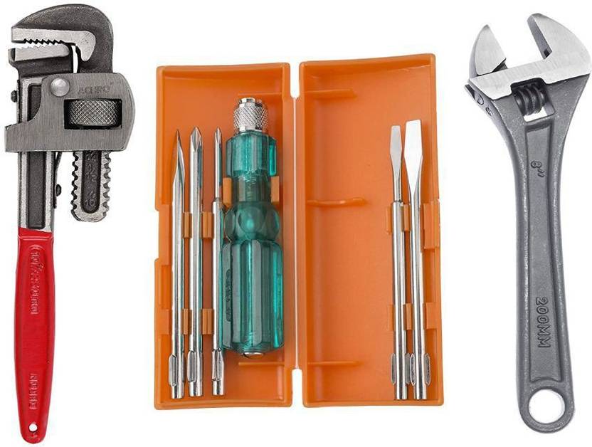 Tools Titan 5in1 Screwdriver Set + 8 inch Adjustable Spanner + 10 Inch ...