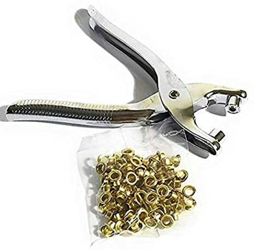 CRAZYABBS Grommet Setting Tool, Steel Hole Punch Eyelet Setter Kit for ...