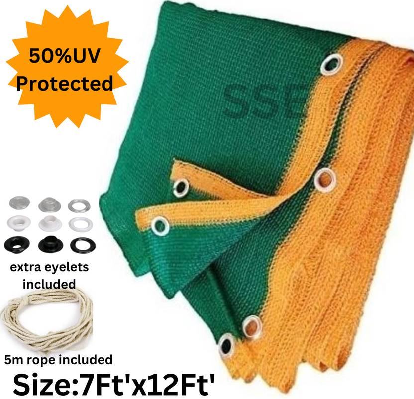 SSE (7Ft'x12Ft')- Green Shade Net, 50% Sunlight Block For Gardening ...