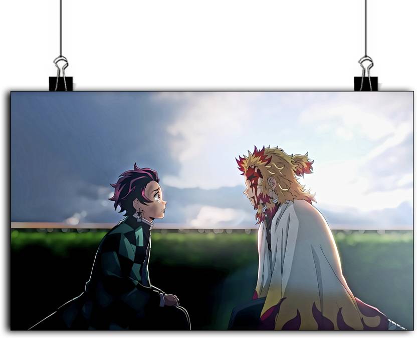 Tanjiro And Rengoku Poster | Tanjiro And Rengoku Demon Slayer Anime ...