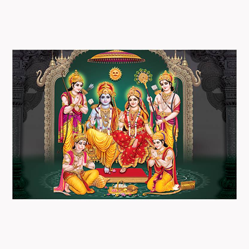 Ayodhya Ram Mandir Poster | Shri Ram Darbar Poster Sparkle Coated Self ...
