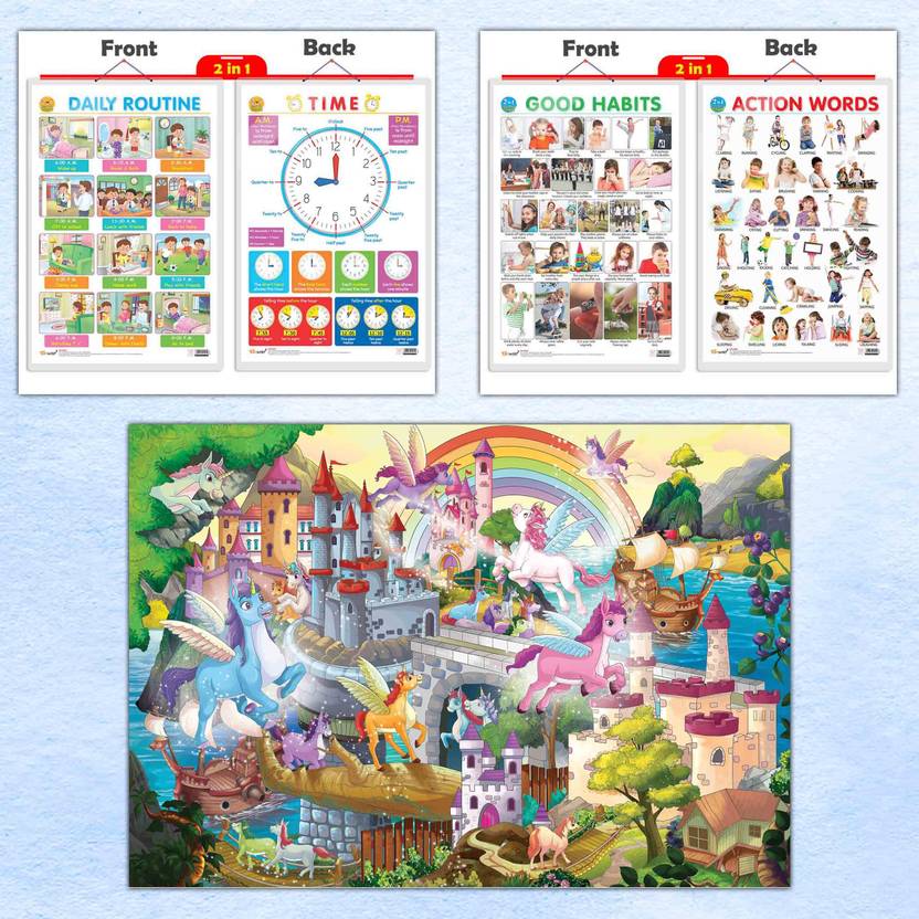GIANT UNICORN COLOURING POSTER, 2 IN 1 GOOD HABITS AND ACTION WORDS ... GIANT UNICORN COLOURING POSTER, 2 IN 1 GOOD HABITS AND ACTION WORDS ...