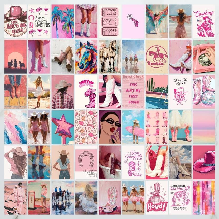 Girls Aesthetic Mini Posters Set of 54 (Frame-less) | Stylish Room ...