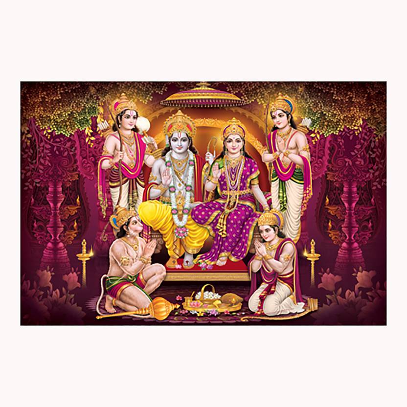 Ayodhya Ram Mandir Poster | Shri Ram Darbar Poster Sparkle Coated Self ...