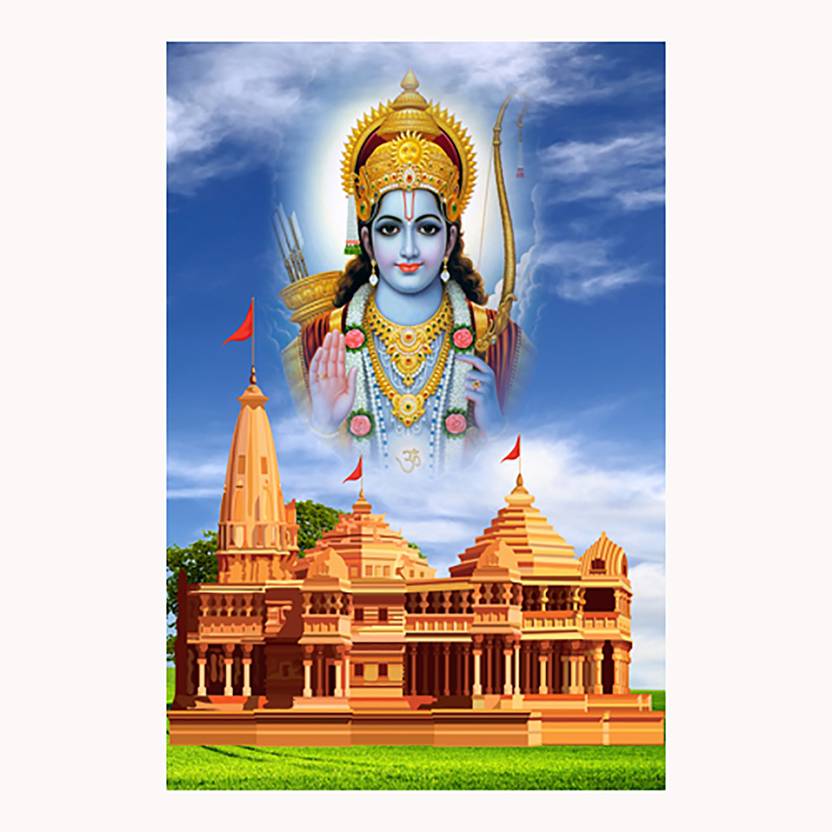 Ayodhya Ram Mandir Poster | Shri Ram Darbar Poster Sparkle Coated Self ...
