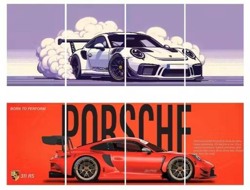 Pack of 8 Car Aesthetic Wall Decor - A4 Size Paper Print - Decorative ...