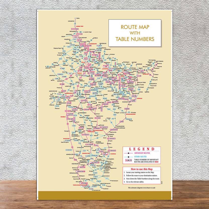 Poster India Route Map With Table Numbers sl-4619 (Wall Poster, 13x19 ...