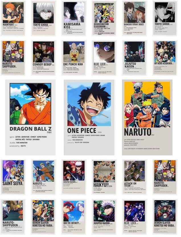 Anime Series Wall Collage Poster sticker Kit Aesthetic || 50 PCS Wall ...