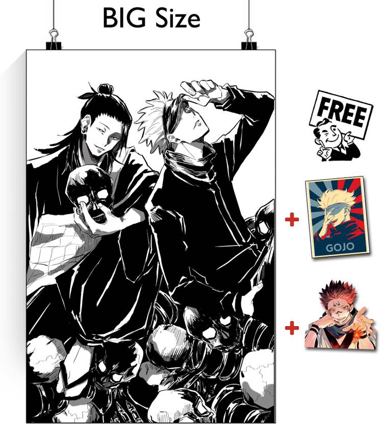 Jujutsu Kaisen Gojo And Geto Black And White poster | Gojo and Geto ...