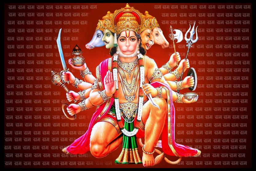 panchmukhi hanuman ji poster 12x18inch poster Fine Art Print ...