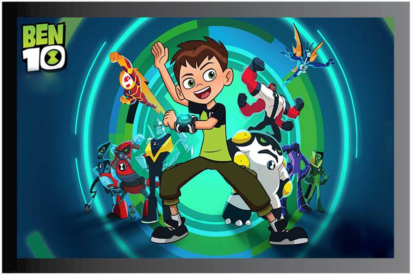 Ben 10 Poster with Frame Gloss Lamination M3 Paper Print - Animation ...