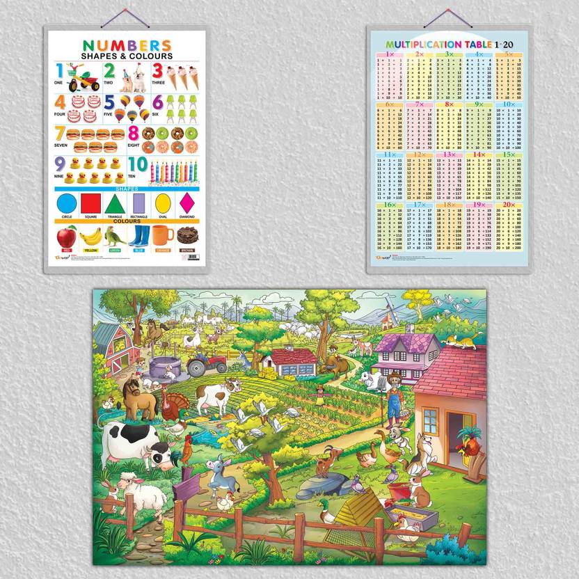 GIANT AT THE FARM COLOURING POSTER, Multiplication Table 1-20 and ...