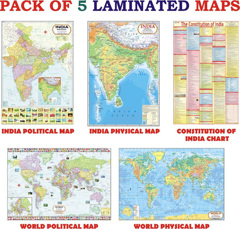 India & World Map ( Both Political & Physical ) with Constitution of ...