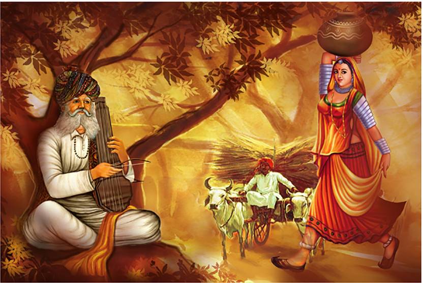 Rajasthani Photo Frame | Rajasthani Painting Fine Art Print - Abstract ...