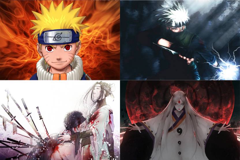 Naruto 4 Poster Combo|Naruto Uzumaki,Sasuke Uchiha,Kakashi Hatake ...
