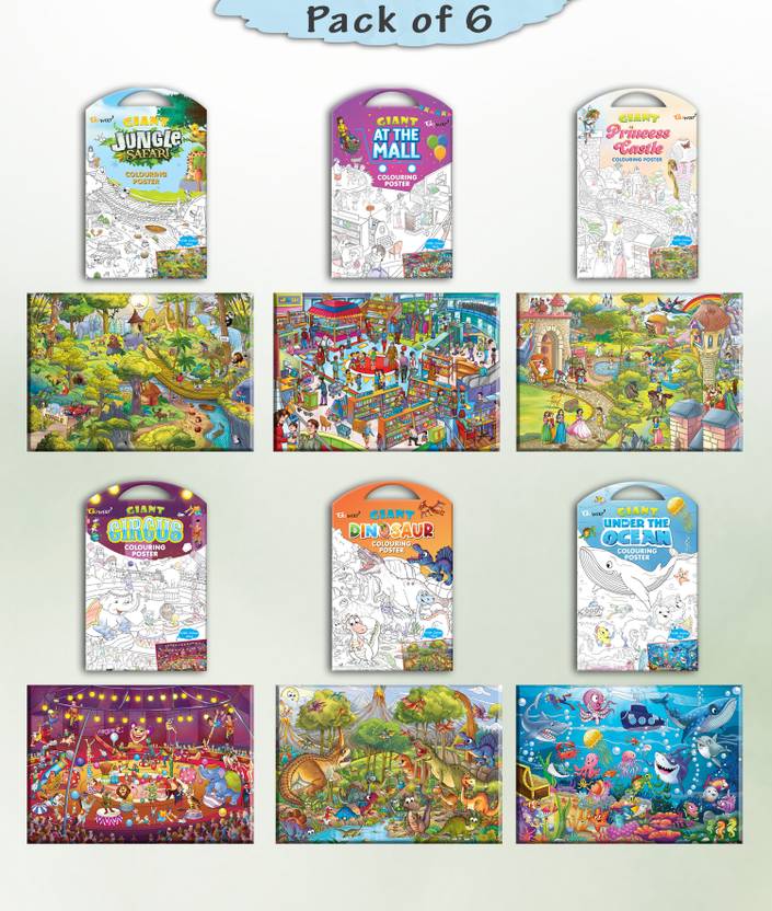 GIANT JUNGLE SAFARI COLOURING Charts, GIANT AT THE MALL COLOURING ...
