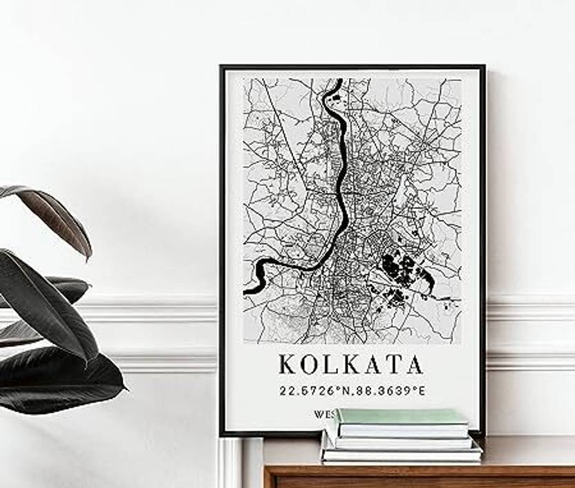 Kolkata Map Poster Wall Art | Poster for Home Decor | Poster for wall ...