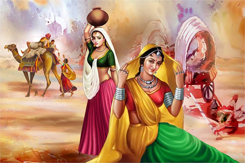 Rajasthani Photo Frame | Rajasthani Painting Fine Art Print - Abstract ...