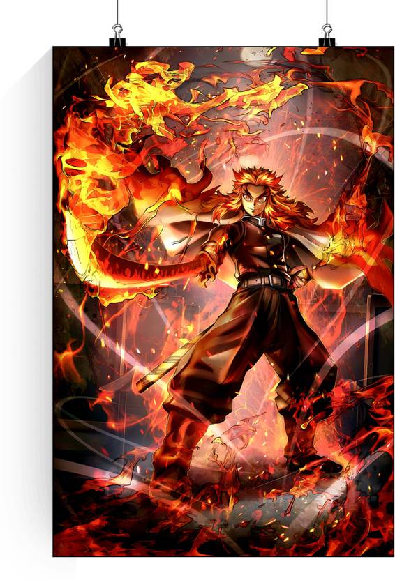 Rengoku Poster | Demon Slayer Rengoku Flame Hashira Poster | Demon ...