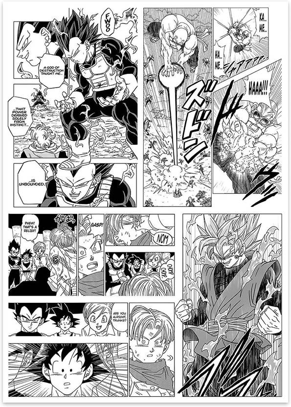 Dragon Ball Z Anime Saiyan Wall Décor Manga Panel Paper Print - Comics ...