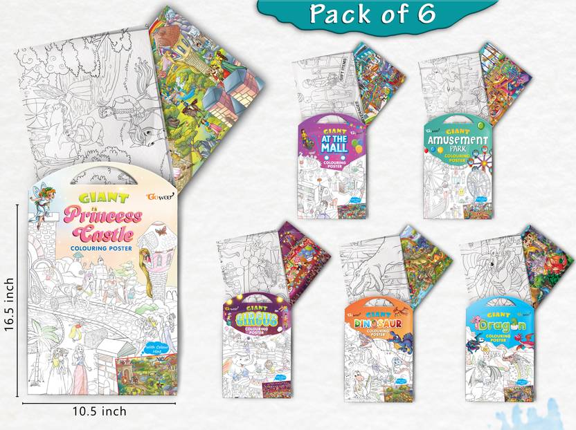GIANT AT THE MALL COLOURING Charts, GIANT PRINCESS CASTLE COLOURING ...