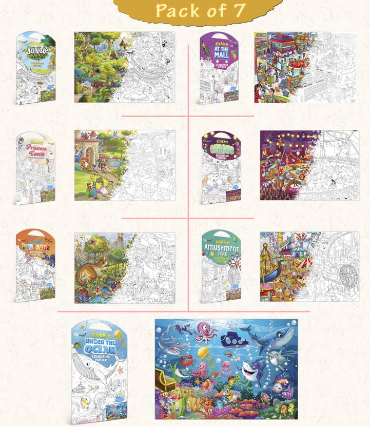 GIANT JUNGLE SAFARI COLOURING Charts, GIANT AT THE MALL COLOURING ...