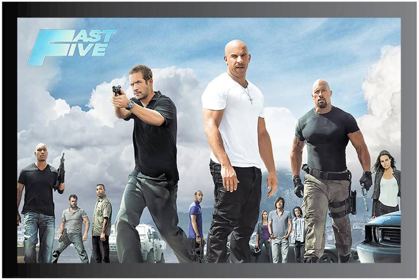 Fast and Furious Movie Frame Poster For Room Synthetic Wood Gloss ...
