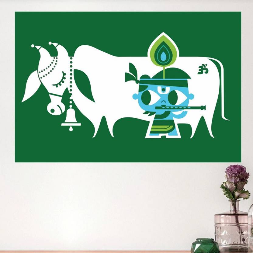 Lord Krishna Wall Poster, Cute Little Krishna Poster, Hindu God Poster ...