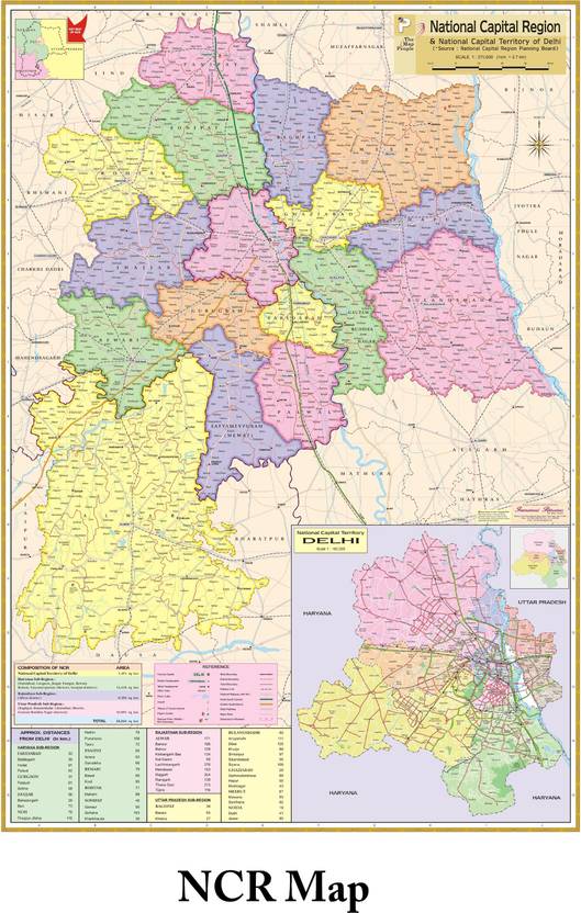 NCR (National Capital Region) 100x70 cm (40"x28" inch), With Fact ...