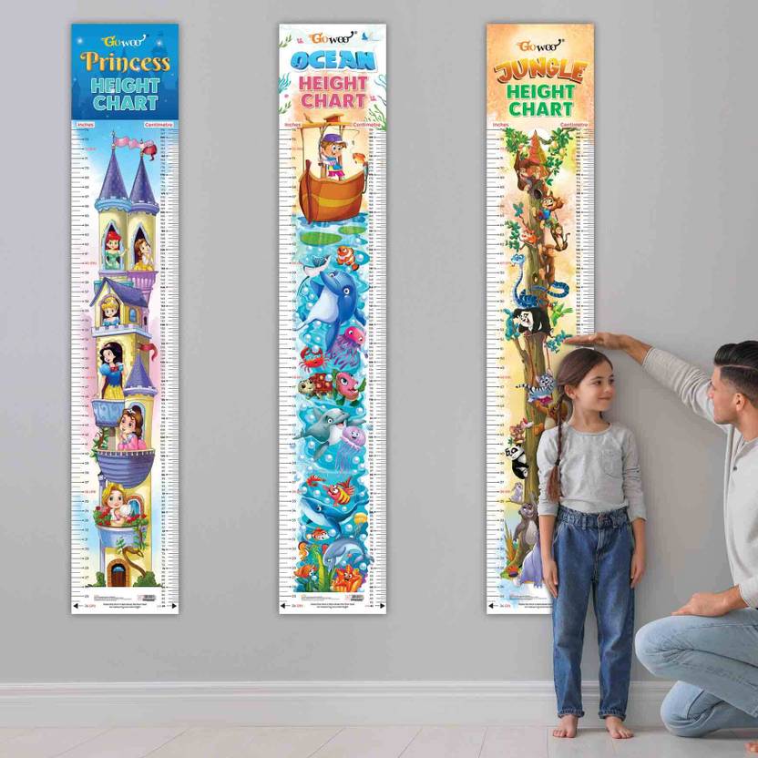 PRINCESS HEIGHT CHART, OCEAN HEIGHT CHART and JUNGLE HEIGHT CHART | Set ...