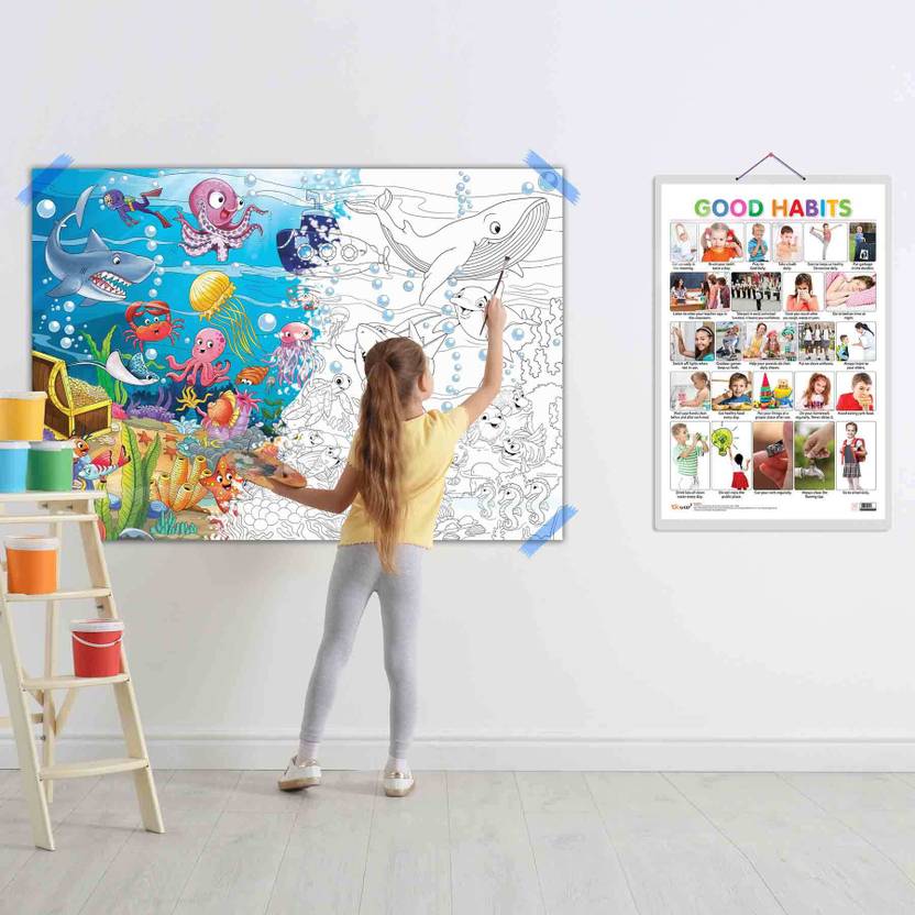 Good Habits Chart and GIANT UNDER THE OCEAN COLOURING POSTER | SET OF 1 ...