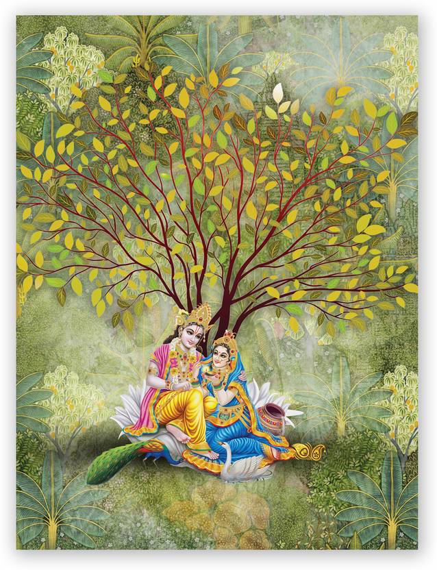 Goddess Radha Rani And Lord Krishna Digital Hindu God Poster Size 24 X ...