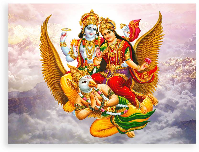 Lord Vishnu And Lakshmi With Darood Digital Photo Poster With Uv ...