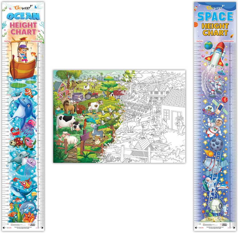 GIANT AT THE FARM COLOURING POSTER, OCEAN HEIGHT CHART, and SPACE ...
