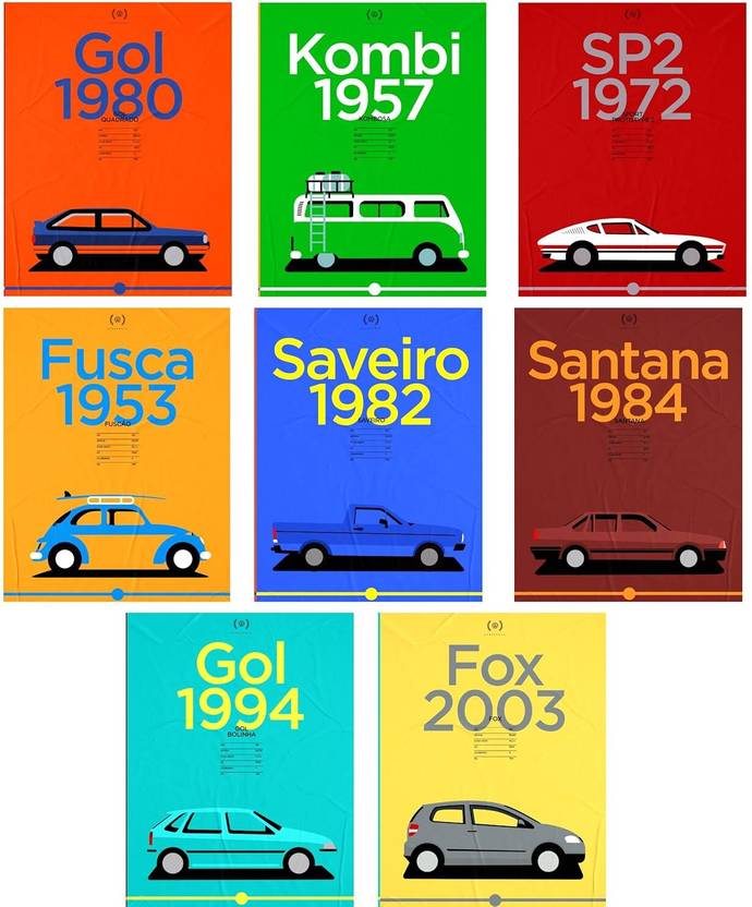 Car Posters Set of 8 A4 Size - Car posters for wall Boys room - Super ...