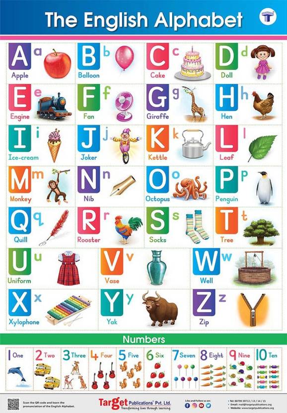 Abcd Alphabet Chart Poster Multicolor Photo Paper Print Poster Photographic Paper Educational