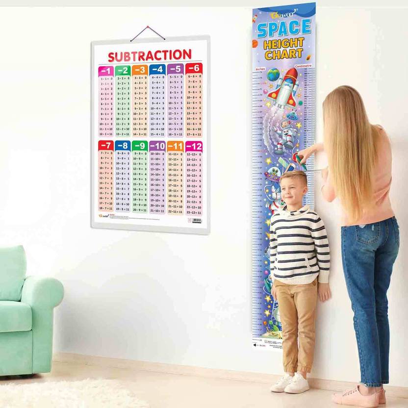 SUBTRACTION CHART and SPACE HEIGHT CHART | Set of 2 charts 1 ...