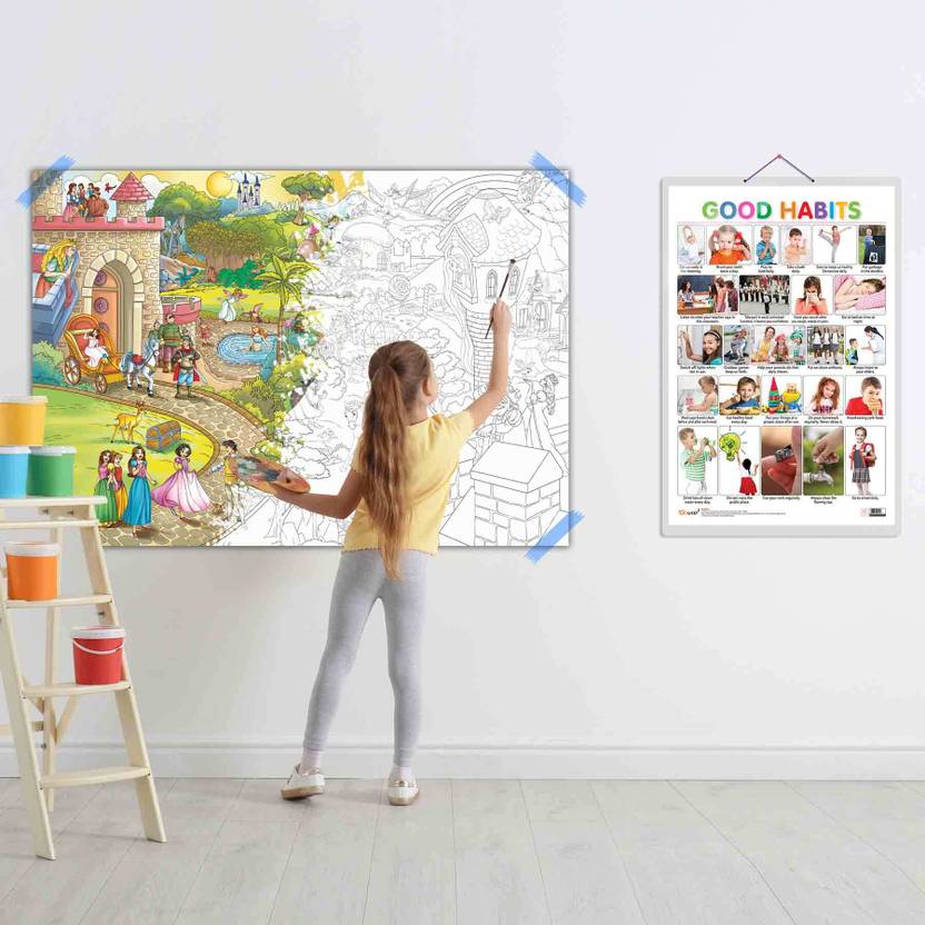 Good Habits Chart and GIANT PRINCESS CASTLE COLOURING POSTER | SET OF 1 ...