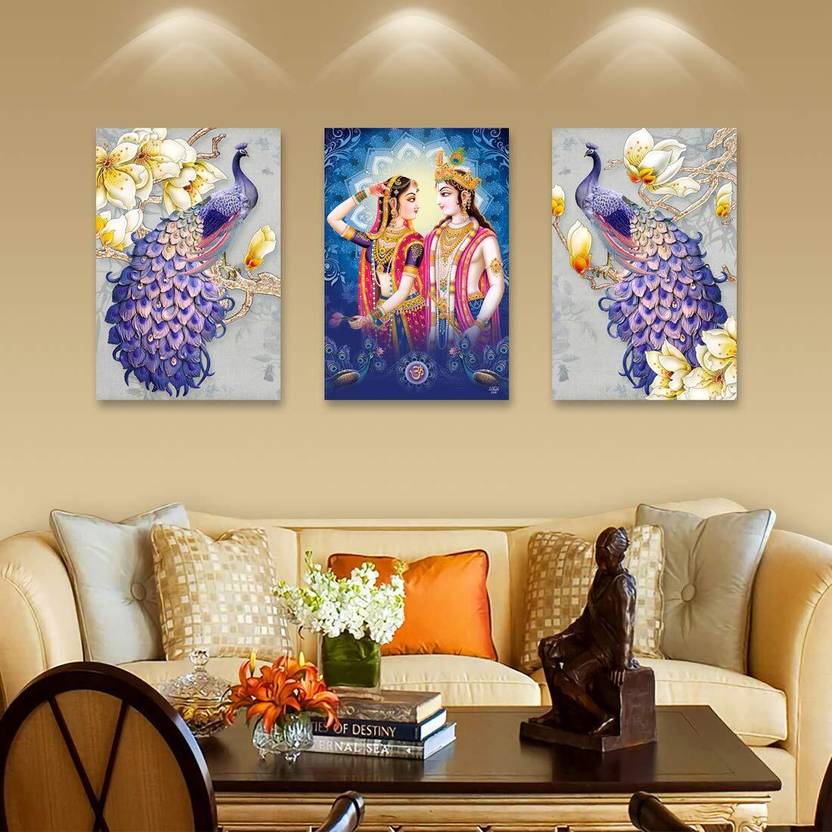 jai shree krishna wall painting/ Shree krishna wall poster Fine Art ...