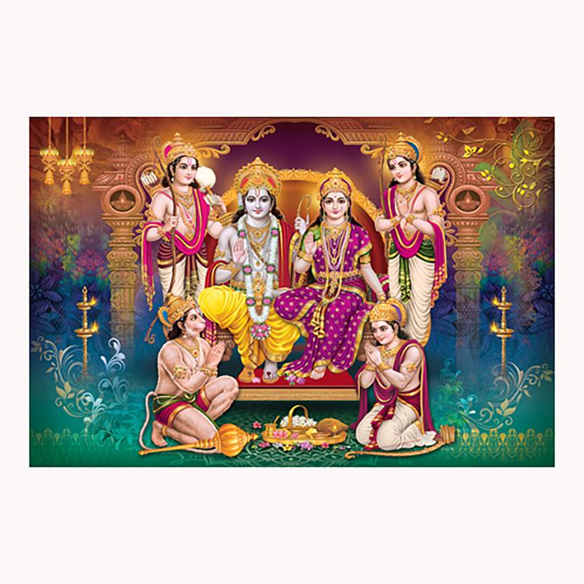 Ayodhya Ram Mandir Poster | Shri Ram Darbar Poster Sparkle Coated Self ...