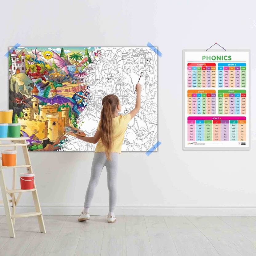 PHONICS - 1 CHART and GIANT DRAGON COLOURING POSTER | SET OF 1 CHART ...