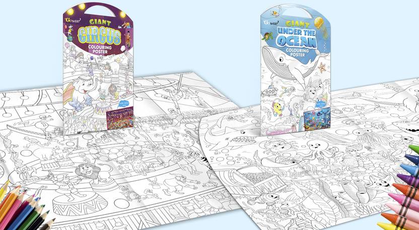 GIANT CIRCUS COLOURING Charts and GIANT UNDER THE OCEAN COLOURING ...