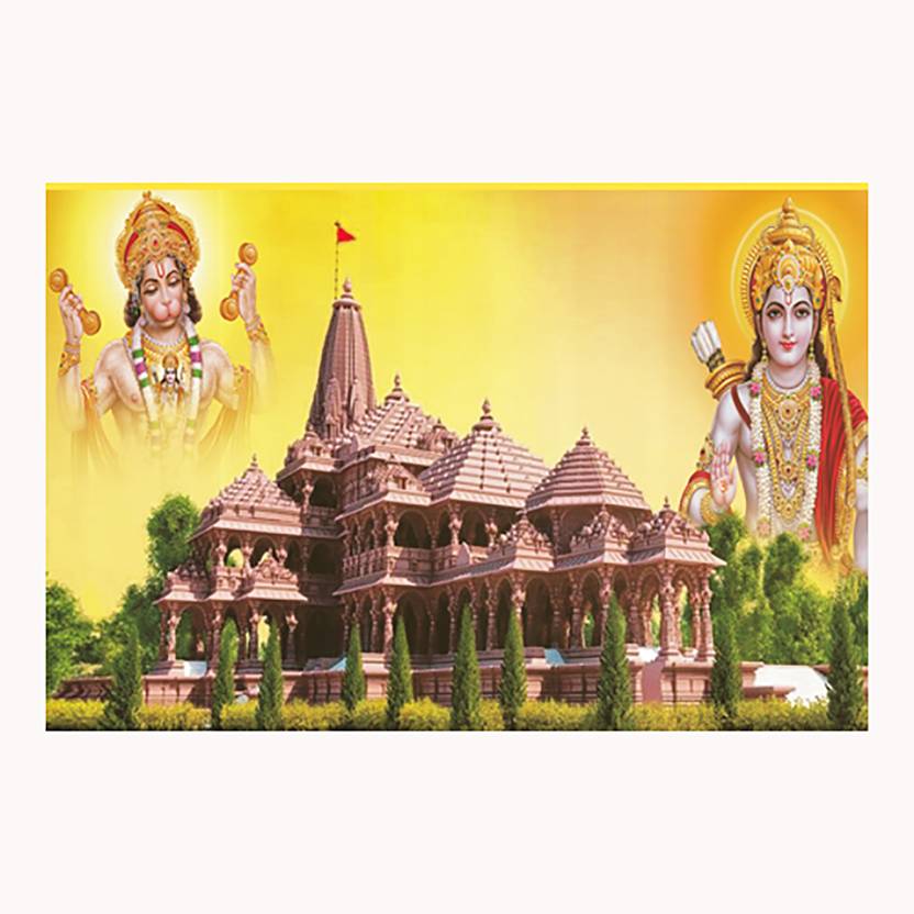 Ayodhya Ram Mandir Poster | Shri Ram Darbar Poster Sparkle Coated Self ...