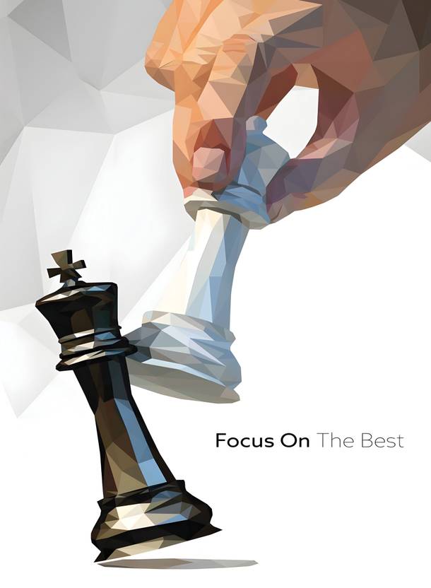 Motivational Quotes Poster "Focus On The Best" for Chess Lovers ...