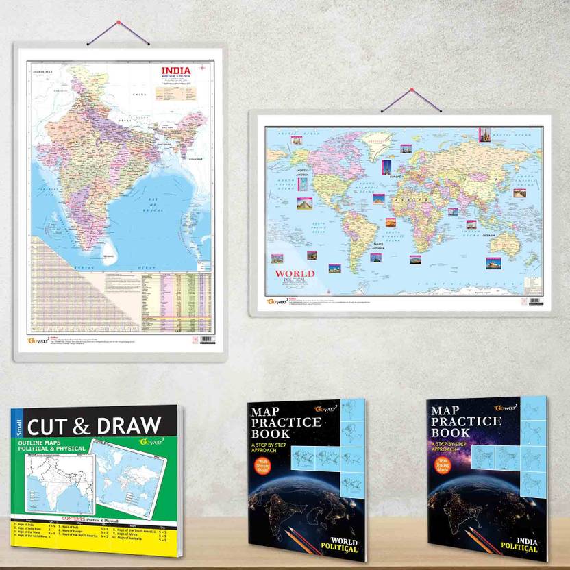 India POLITICAL - MAP PRACTICE BOOK, WORLD POLITICAL - MAP PRACTICE ...