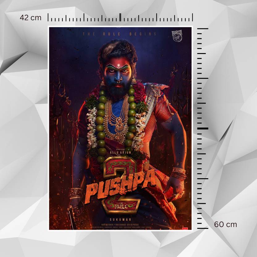 Pushpa 2 : The Rule Poster (Allu Arjun) full size HD [42in x 60in] Photographic Paper - Various ...