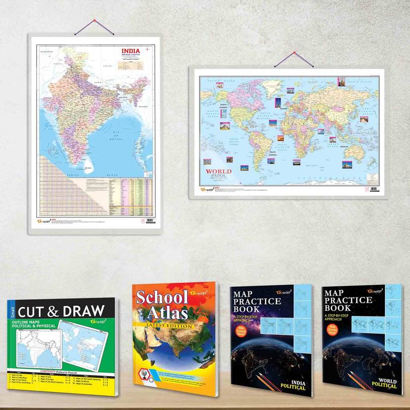 India POLITICAL - MAP PRACTICE BOOK, WORLD POLITICAL - MAP PRACTICE ...