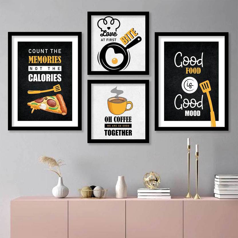 Framed Wall Posters for Restaurant Kitchen Cafe Wall Decor - Restaurant Theme Wall Frames for ...