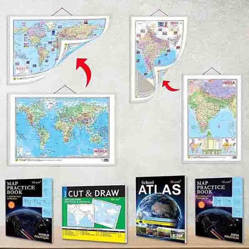 India POLITICAL - MAP PRACTICE BOOK, WORLD POLITICAL - MAP PRACTICE ...