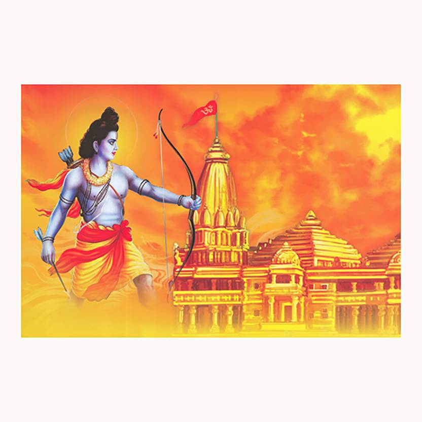 Ayodhya Ram Mandir Poster | Shri Ram Darbar Poster Sparkle Coated Self ...